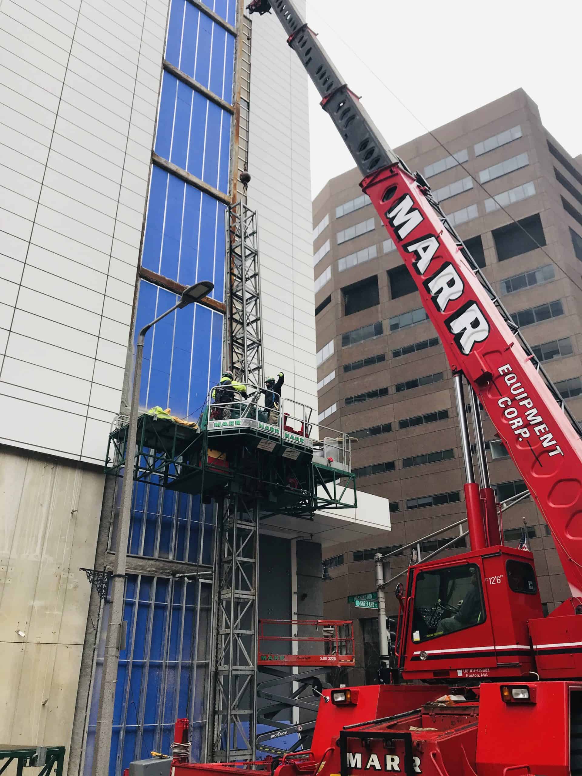 Marr Mast Climbers Tie into Clippership Wharf and Tufts Dental | High ...